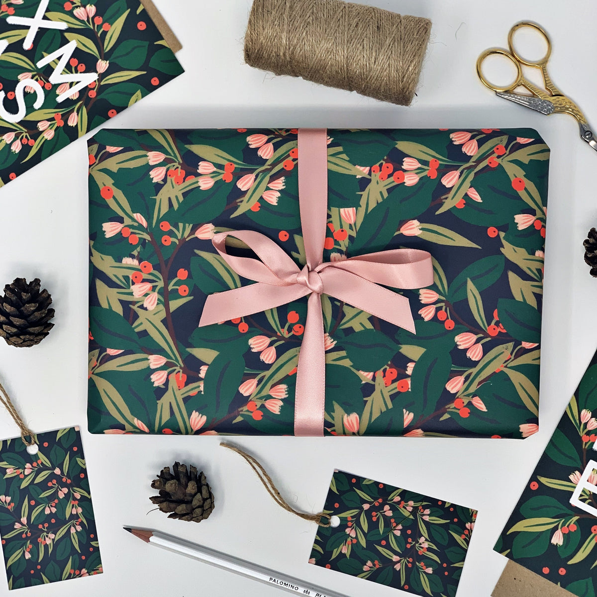 Christmas Greenery DEEP GREEN Gift Wrap & Tags– Lomond Paper Co.