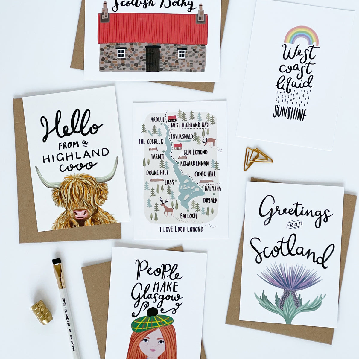 Set of 6 Scottish Cards– Lomond Paper Co.