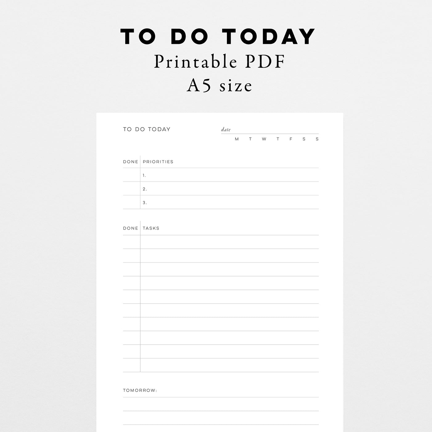 To Do Today - Instant Download– Lomond Paper Co.