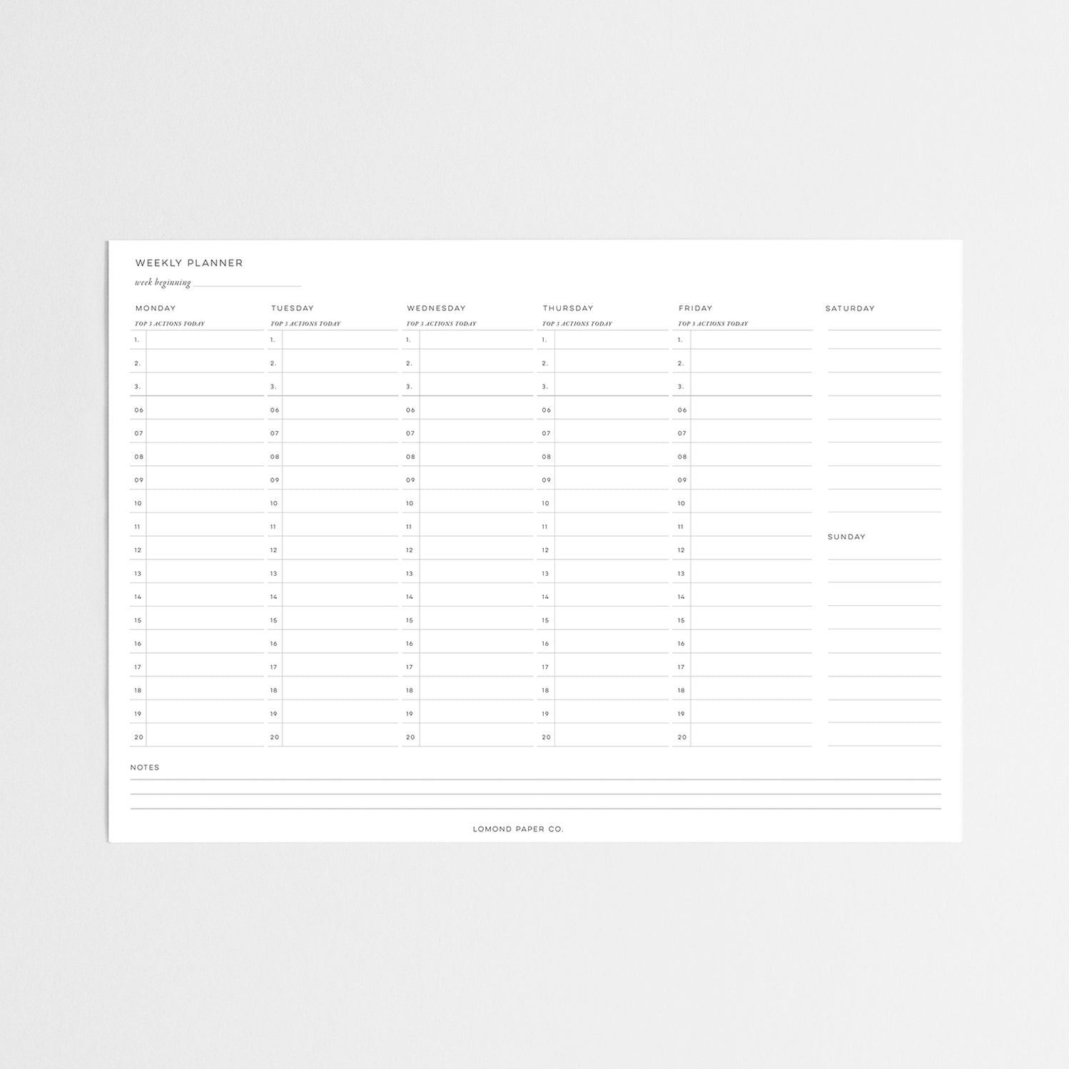 A4 Weekly Planner - Instant Download– Lomond Paper Co.
